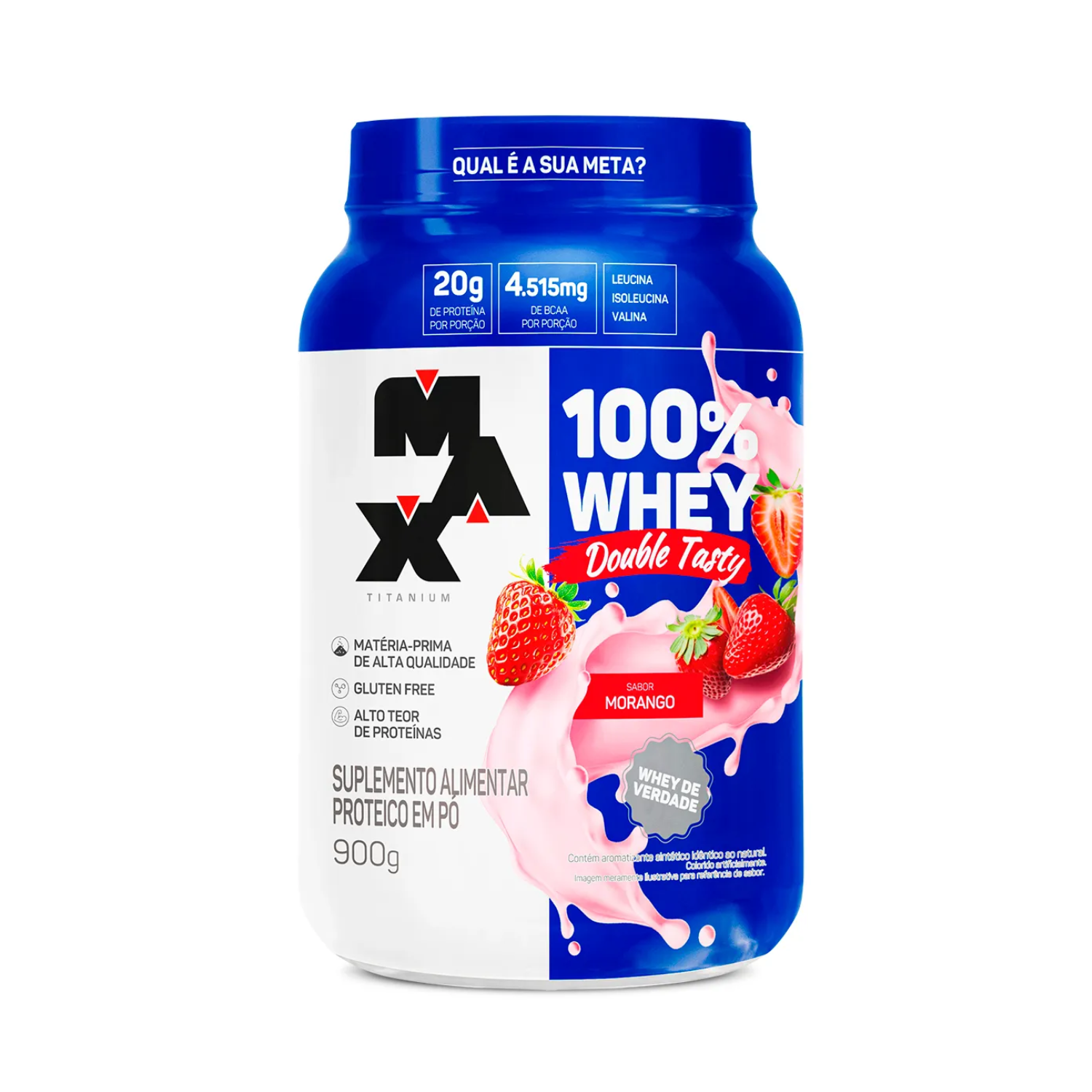 100% WHEY DOUBLE TASTY POTE 900G MAX TITANIUM - Chocolate